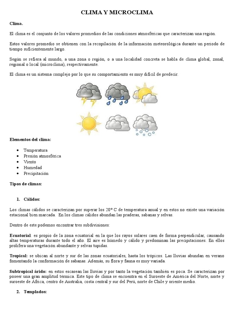 Clima y Microclima | PDF | Zona tropical | Clima