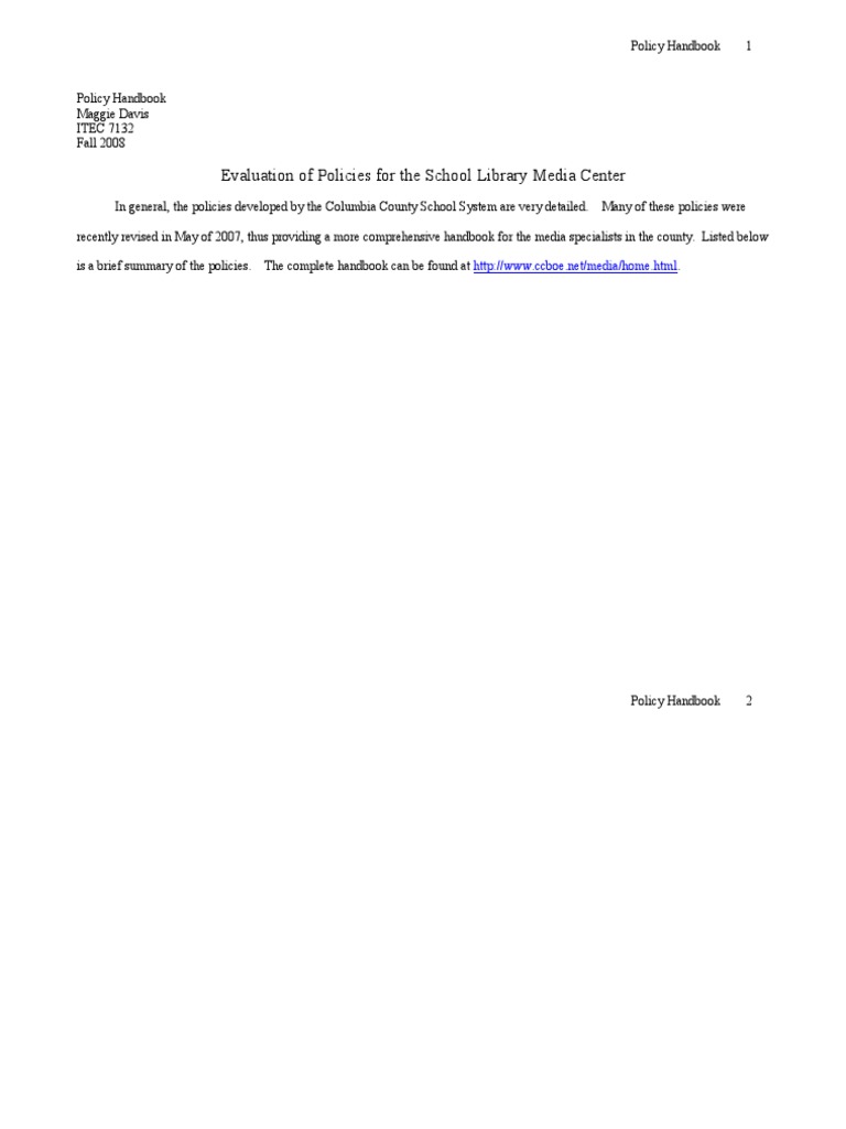 Policy Handbook | PDF