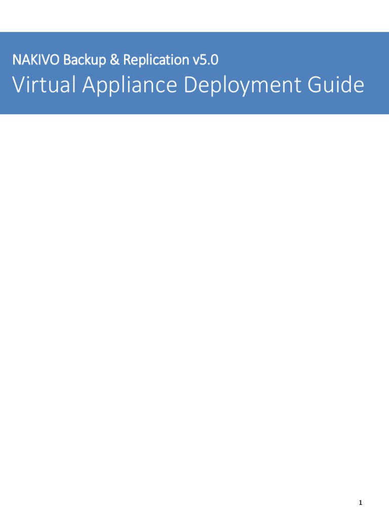 Nakivo Backup and Replication Virtual Appliance Deployment Guide | PDF ...