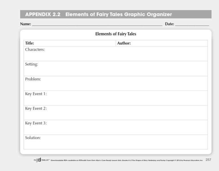 Appendix 2 2 Elements of Fairy Tales Graphic Organizer - Shape of Story ...