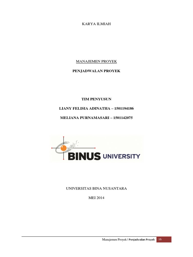 Paper Manajemen Proyek PDF | PDF | Karier & Perkembangan