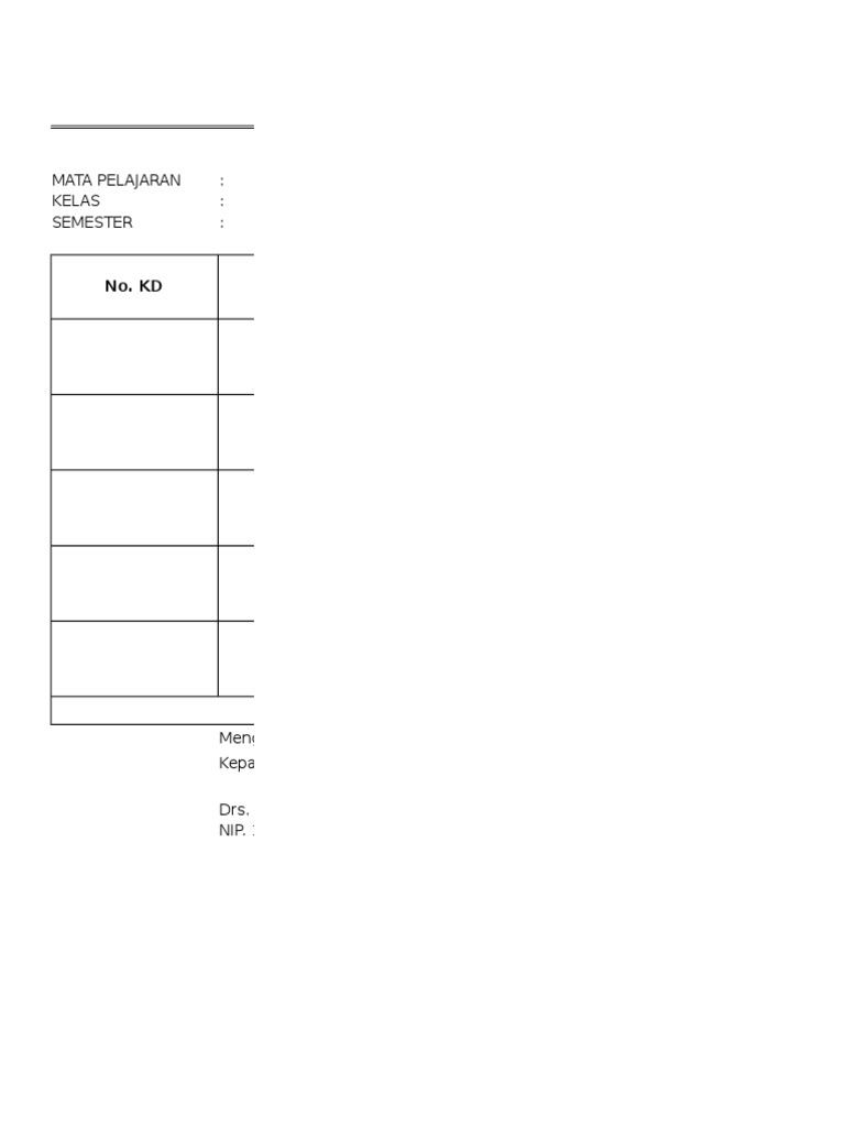 TABEL KKM Bahasa Indonesia | PDF | Kajian Bahasa Asing