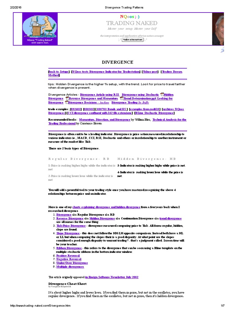 Divergence Trading Patterns | PDF | Economic Forecasting | Analysis