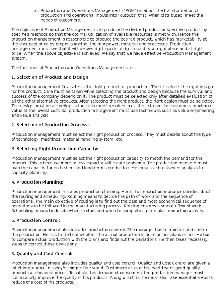 POM - Assignment A - Answer 1 | PDF | Operations Management | Inventory