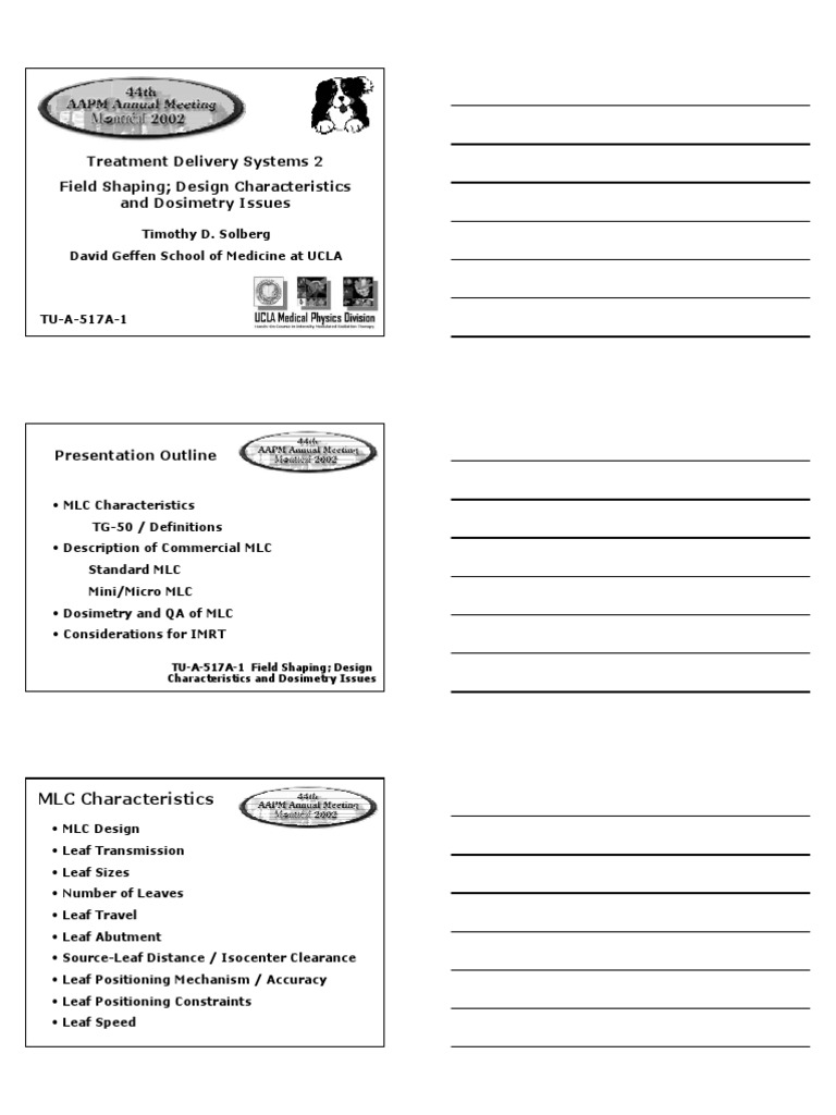 MLC Characteristic | PDF | Radiation | Radiology