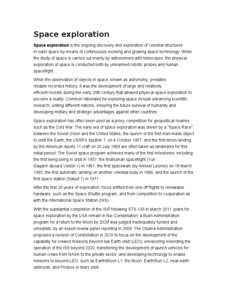 Space exploration.doc | Space Exploration | Mariner Program | Free 30 ...