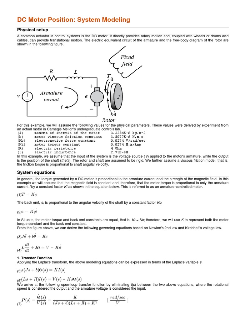 DC Motor Position | PDF | Electric Motor | Control Theory