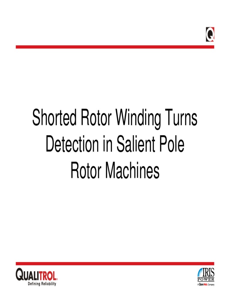Shorted Rotor Winding Turns Detection in Salient Pole Rotor Machines ...