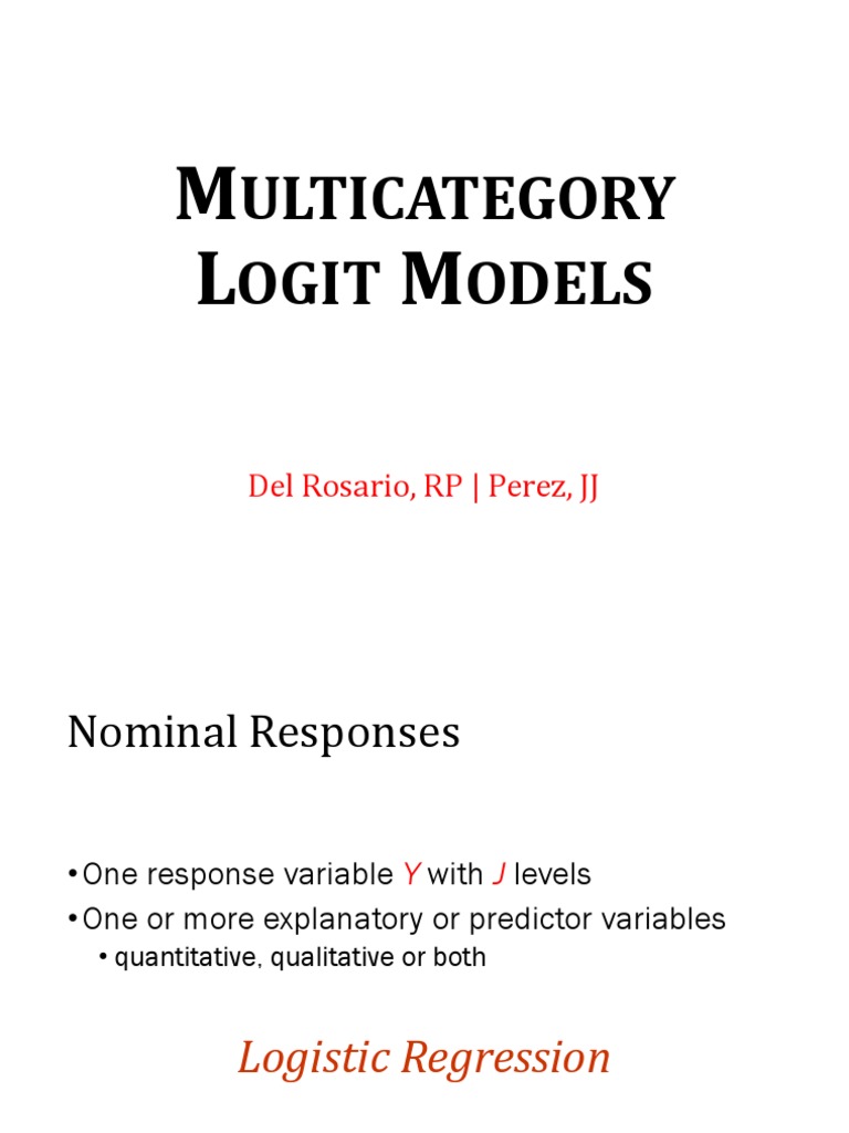 Multicategory Logit Models | PDF | Logistic Regression | Categorical Variable
