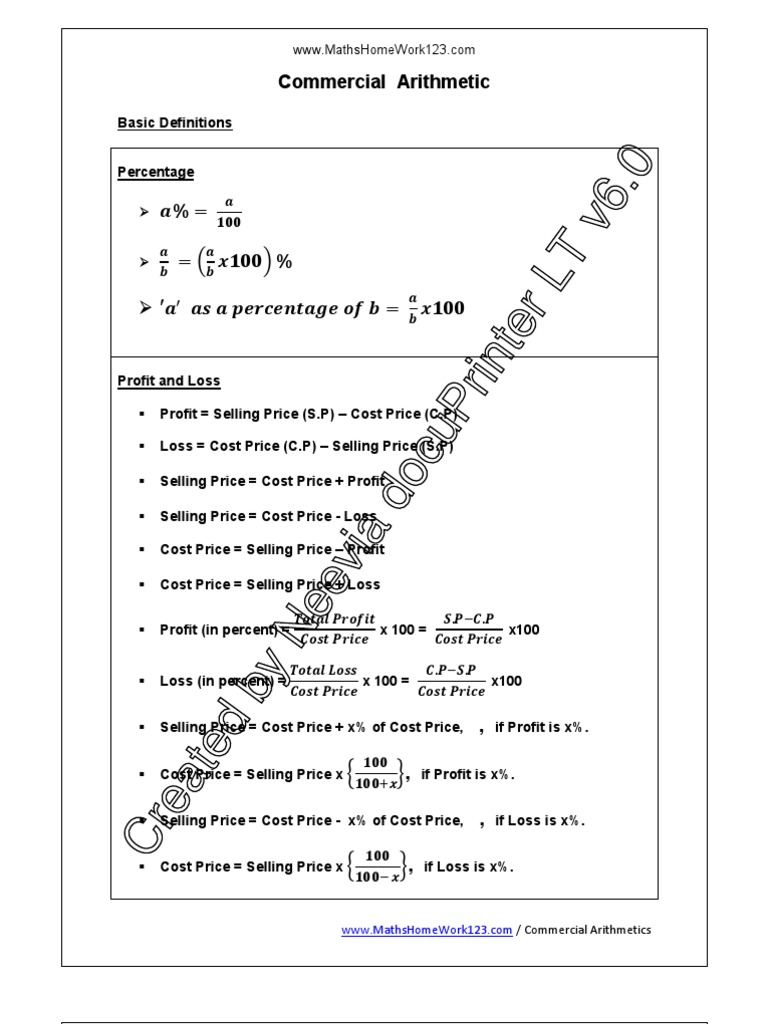 Commercial Arithmetic | PDF | Interest | Compound Interest