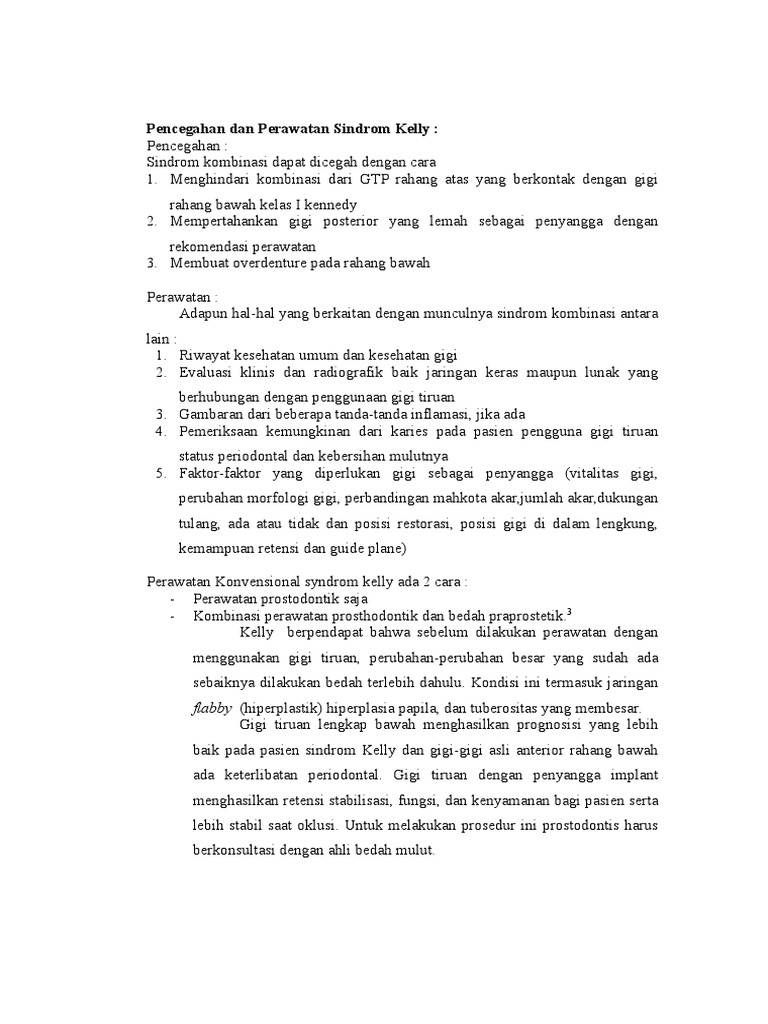 Pencegahan Dan Perawatan Sindrom Kelly | PDF | Griya & Taman