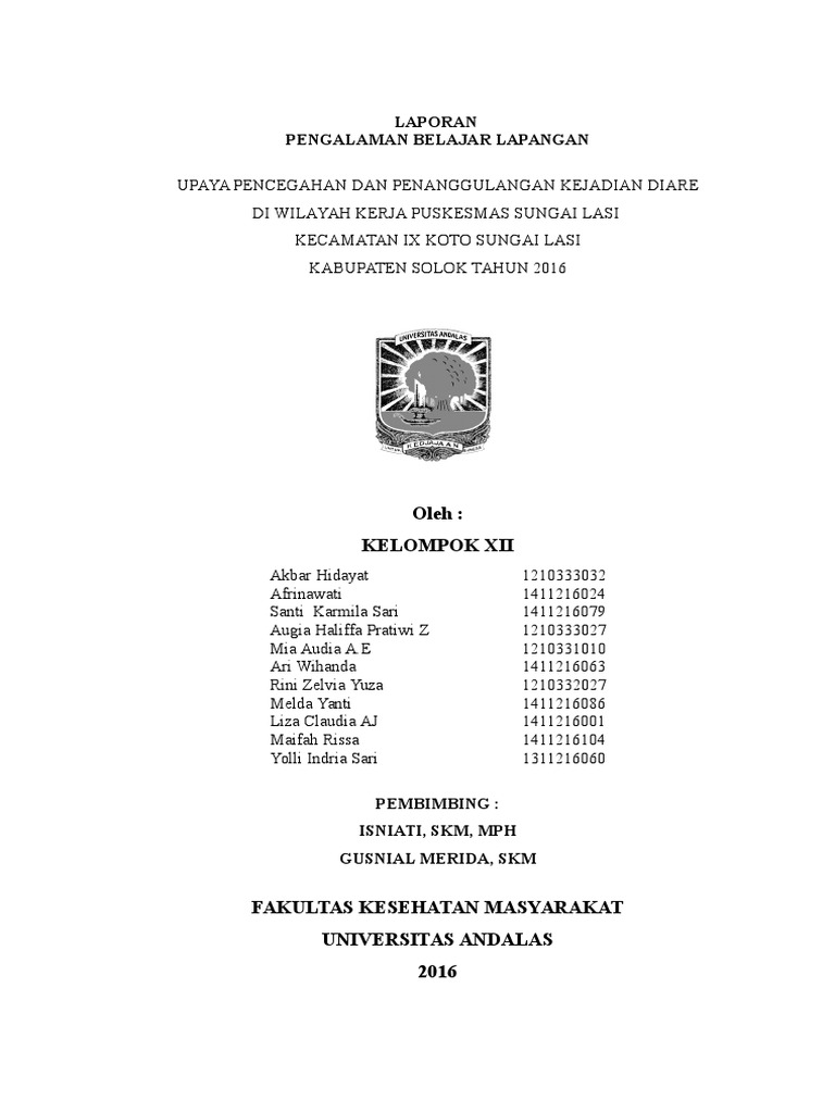 Laporan PBL Puskesmas Sungai Lasi | PDF | Ilmu Sosial