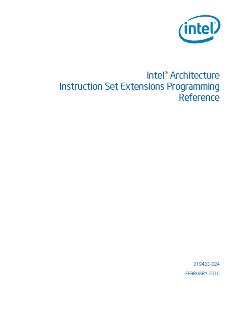 Intel® Architecture Instructions Set 319433-024 PDF | PDF | Integer ...