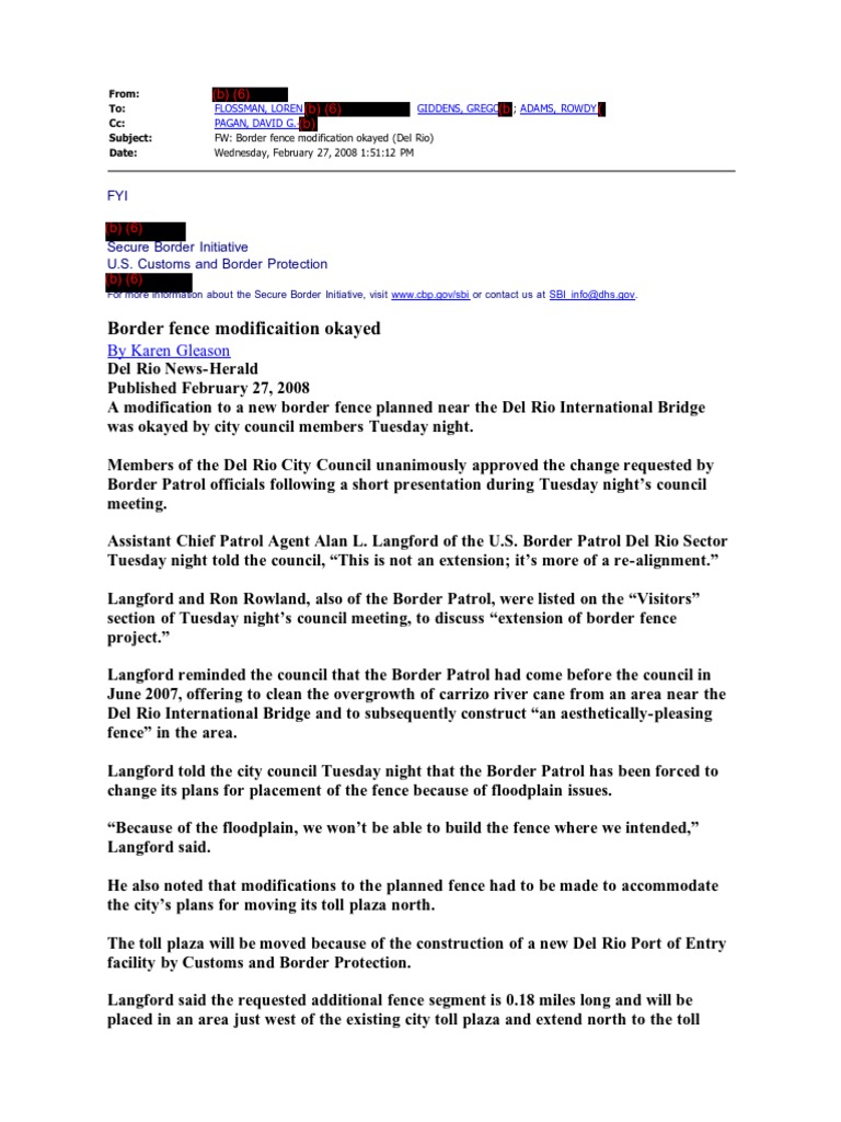 CREW: U.S. Department of Homeland Security: U.S. Customs and Border ...