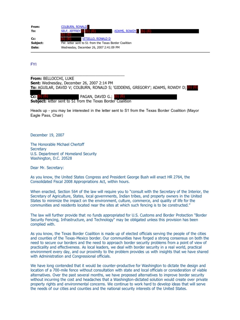 CREW: U.S. Department of Homeland Security: U.S. Customs and Border ...