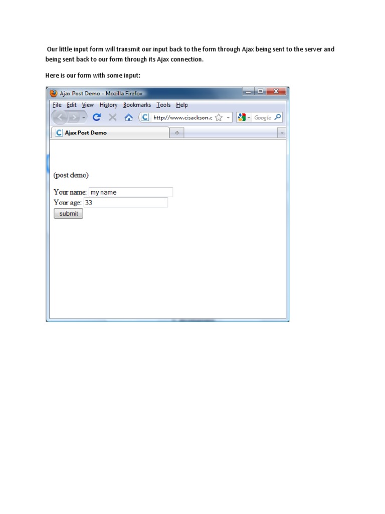 Ajax Data Sent With Post Method How To Code Pdf Ajax Programming Hypertext