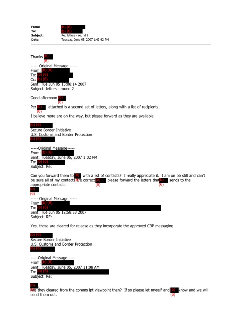 CREW: U.S. Department of Homeland Security: U.S. Customs and Border ...