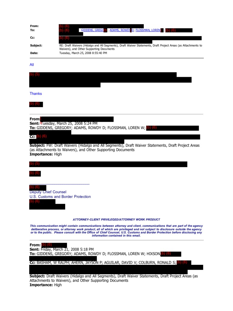 CREW: U.S. Department of Homeland Security: U.S. Customs and Border ...