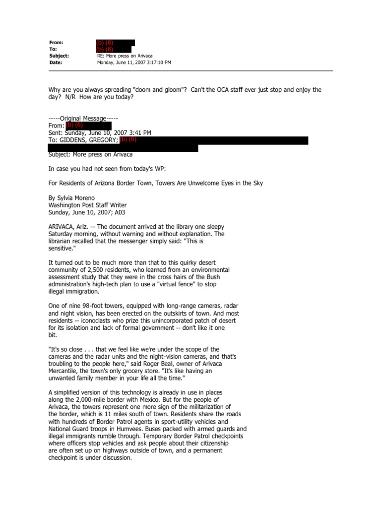 CREW: U.S. Department of Homeland Security: U.S. Customs and Border ...