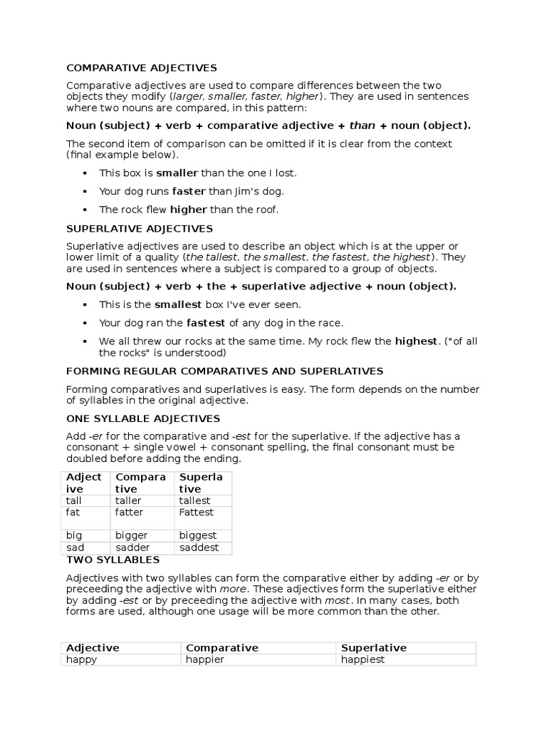 Comparative Adjectives | PDF | Adjective | Onomastics