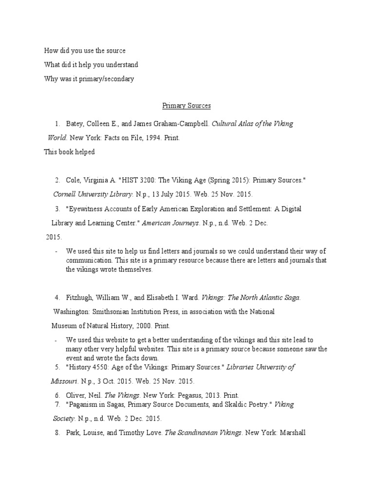Viking Primary Sources Overview | PDF | Vikings | Primary Sources