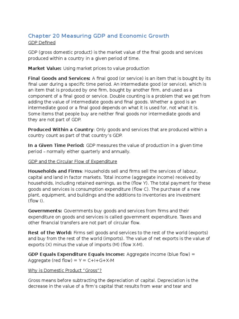 Chapter 20 Measuring GDP and Economic Growth | PDF | Gross Domestic ...