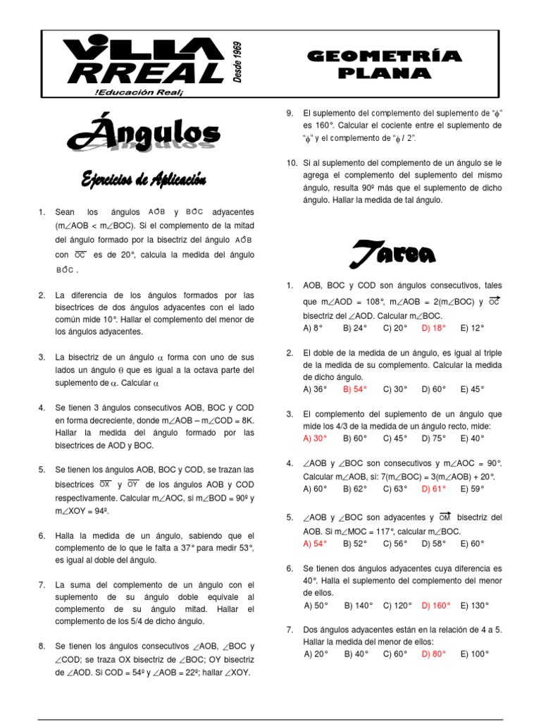 Angulos | PDF | Geometría Elemental | Matemática Elemental