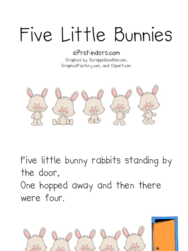 Five Little Bunnies Poem | PDF