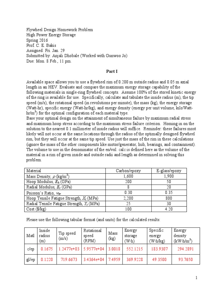 Flywheel Design | PDF | Pascal (Unit) | Young's Modulus