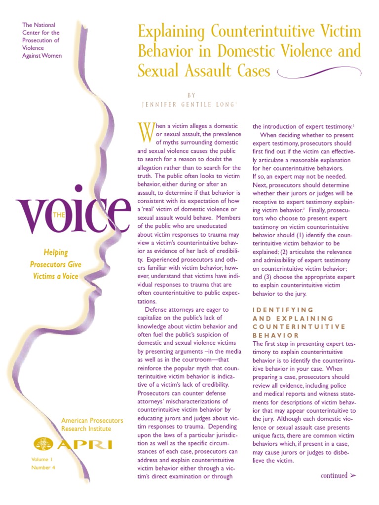 Explaining Counterintuitive Victim Behavior | PDF | Victimology | Rape