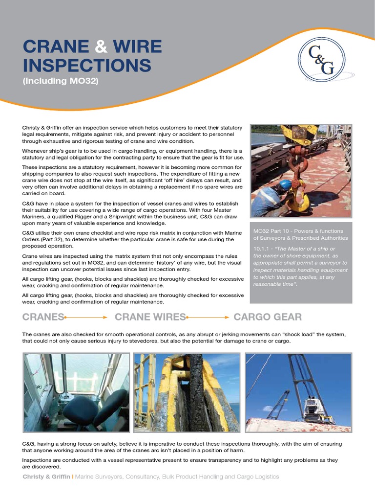 Crane and Wire Inspections | Download Free PDF | Crane (Machine) | Cargo
