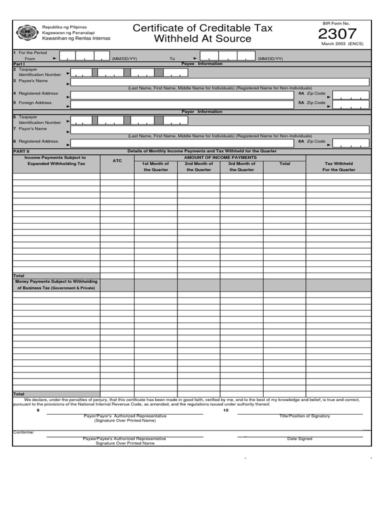 2307.pdf | Withholding Tax | Value Added Tax | Free 30-day Trial | Scribd