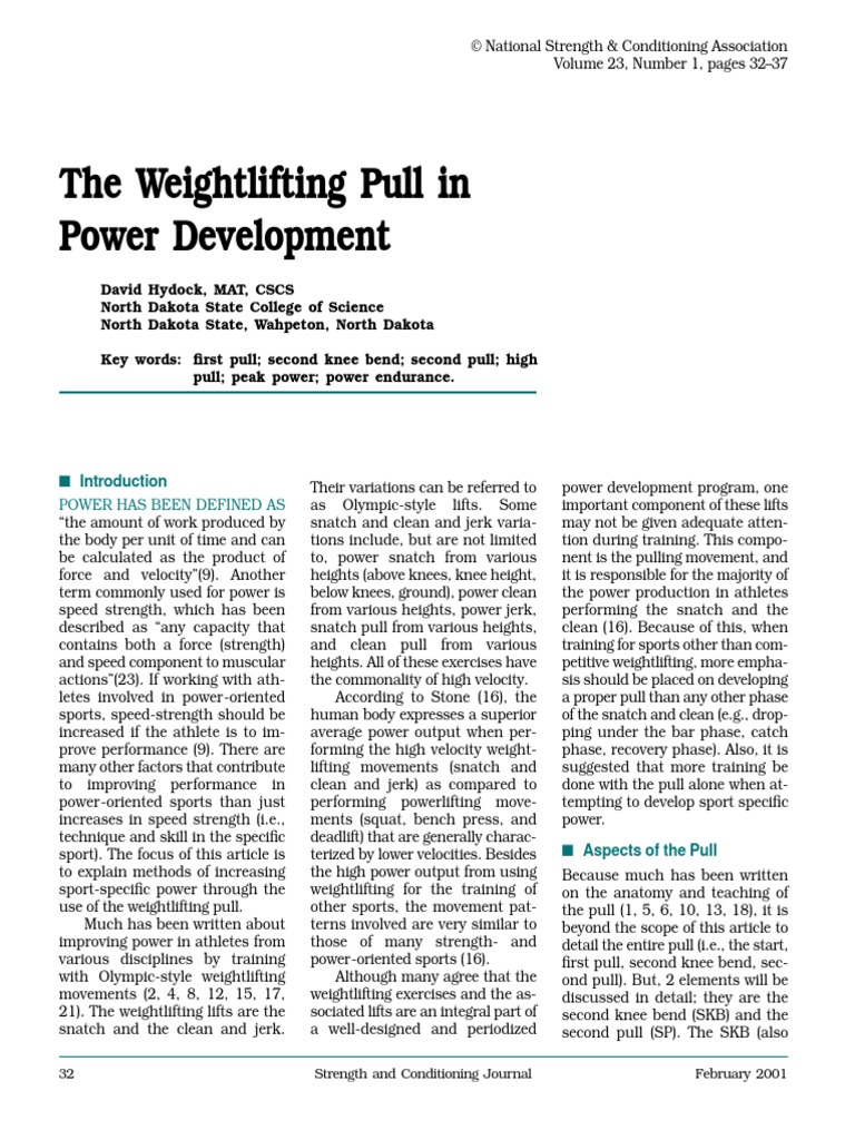 Weightlifting Pull in Power Development | PDF | Weight Training ...
