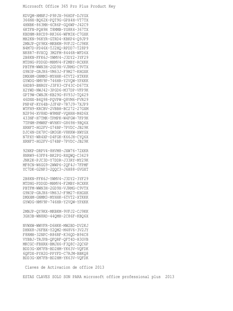 Microsoft Office 365 Pro Plus Product Key and Activation Keys for ...