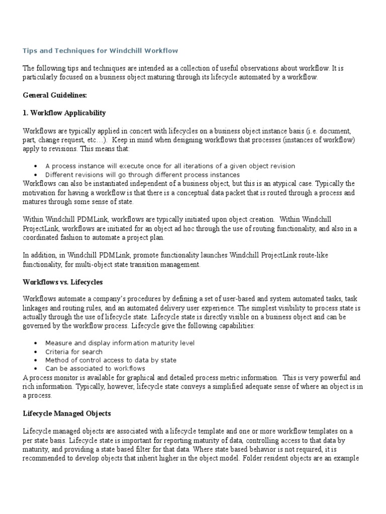 Essential Guidelines for Effective Windchill Workflow Design and Implementation | PDF | Object ...