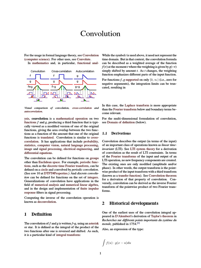 Convolution: 2 Historical Developments | PDF | Convolution | Distribution (Mathematics)