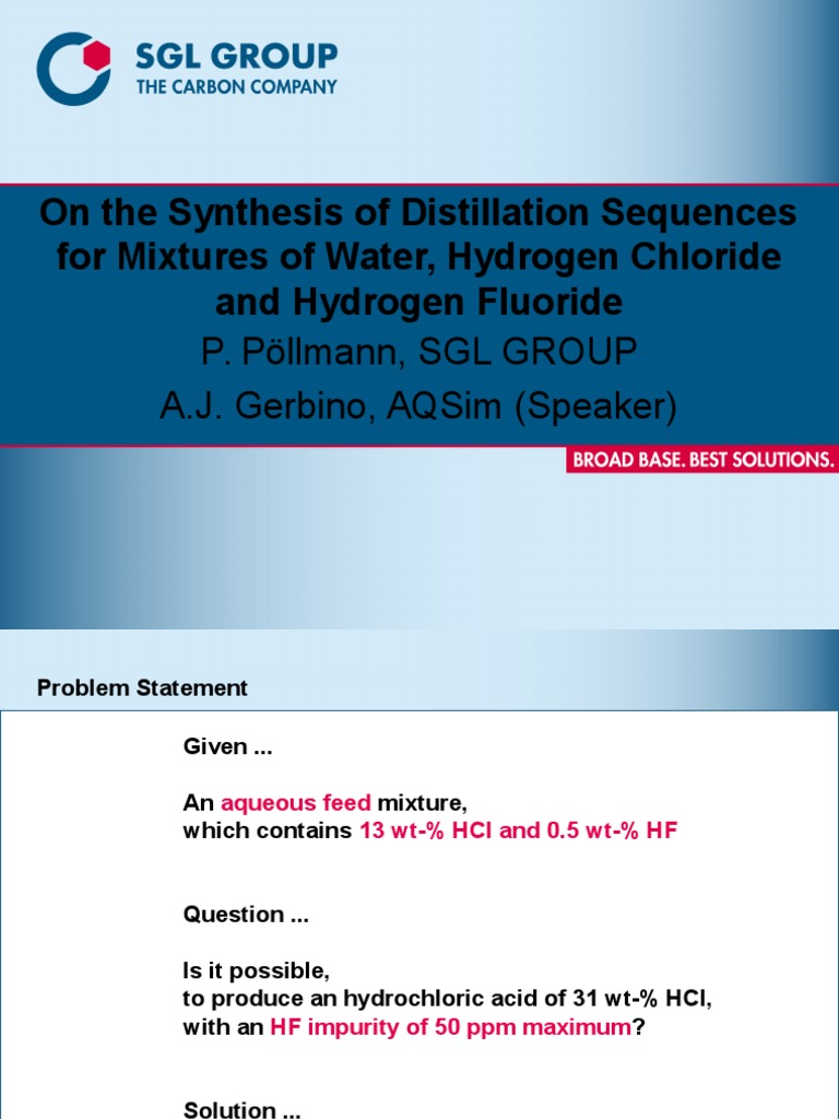 3 - SGL - Group | PDF | Distillation | Hydrochloric Acid