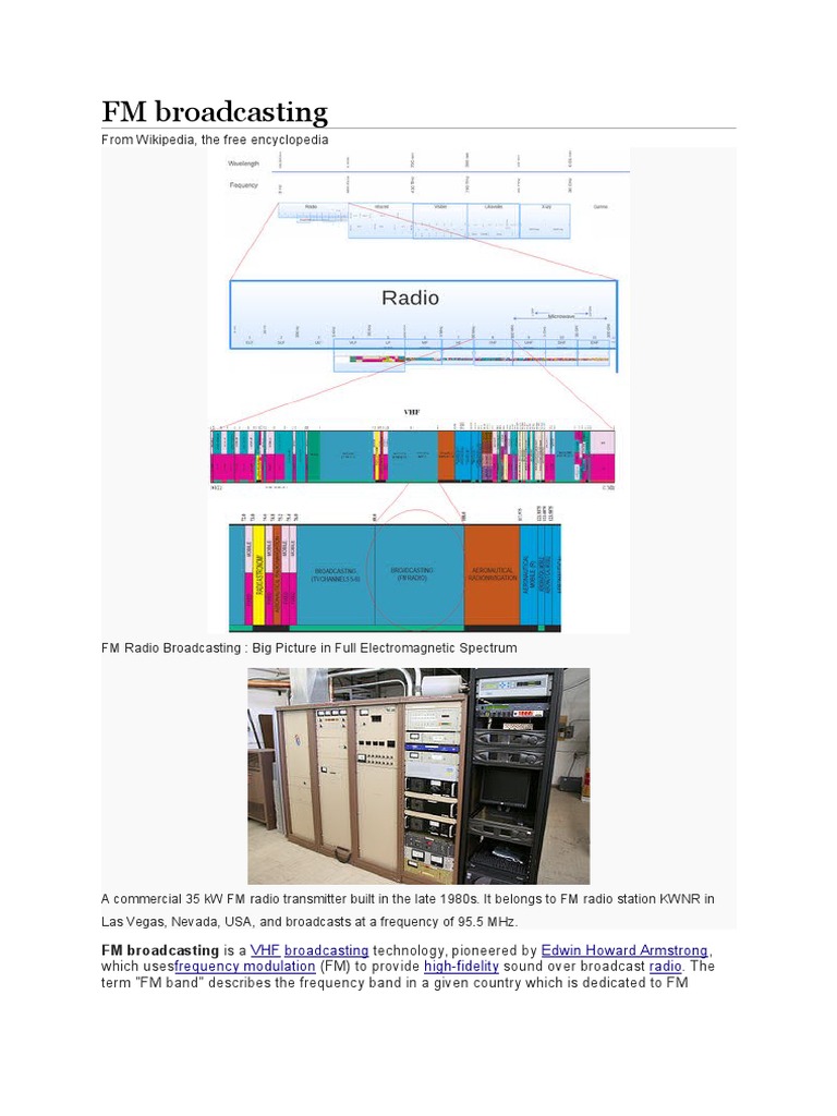 FM Broadcasting | PDF | Radio Spectrum | Am Broadcasting