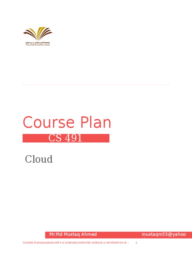 Cloud Computing Course Plan 491CS G262 | PDF | Virtualization | Cloud ...