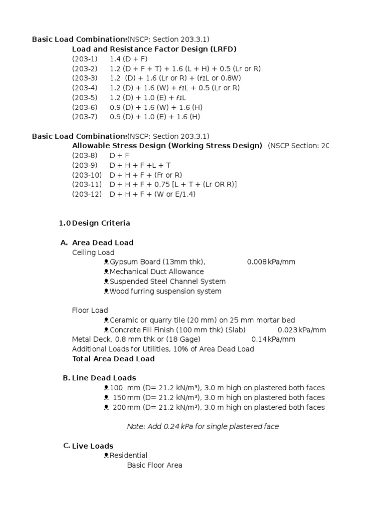 Design Criteria