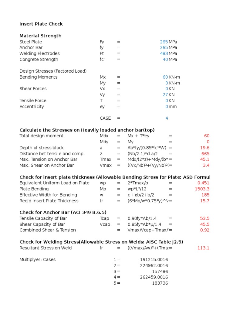 ASD-Insert Plate Check | PDF | Bending | Strength Of Materials
