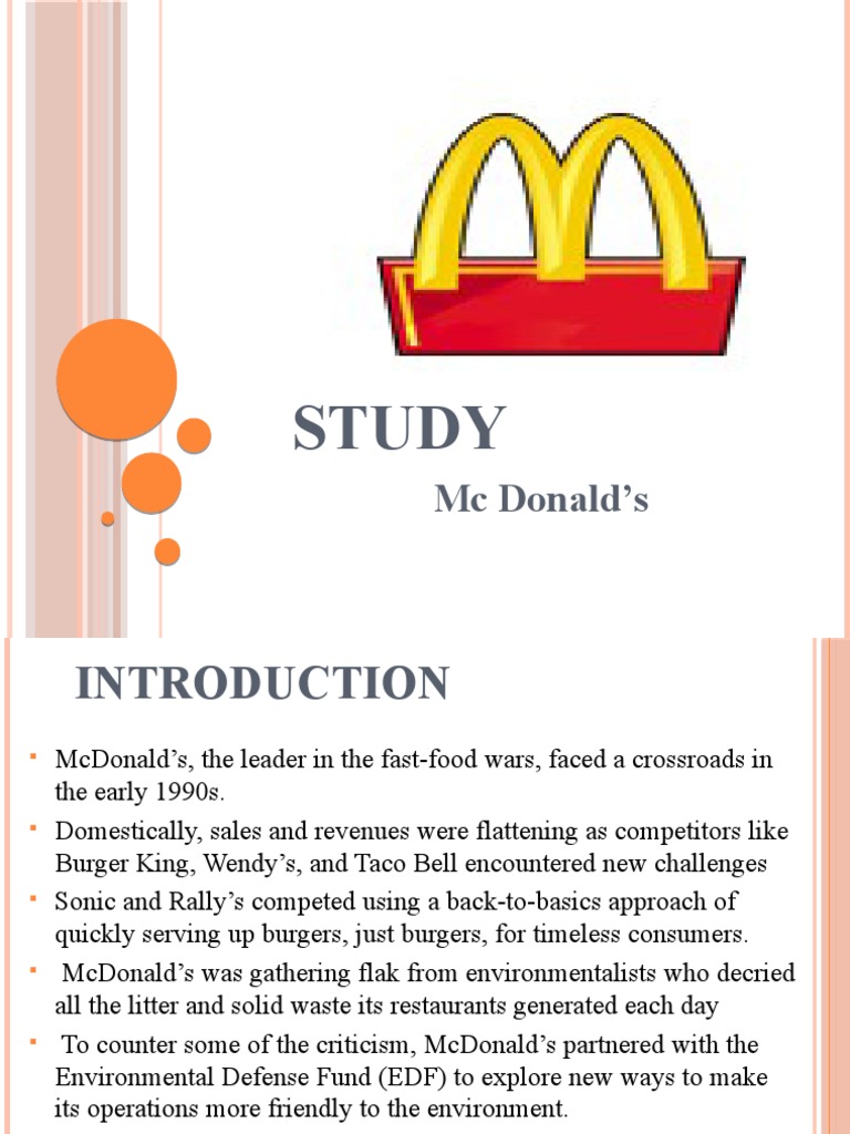Case Study: MC Donald's | PDF | Mc Donald's | Fast Food Restaurants