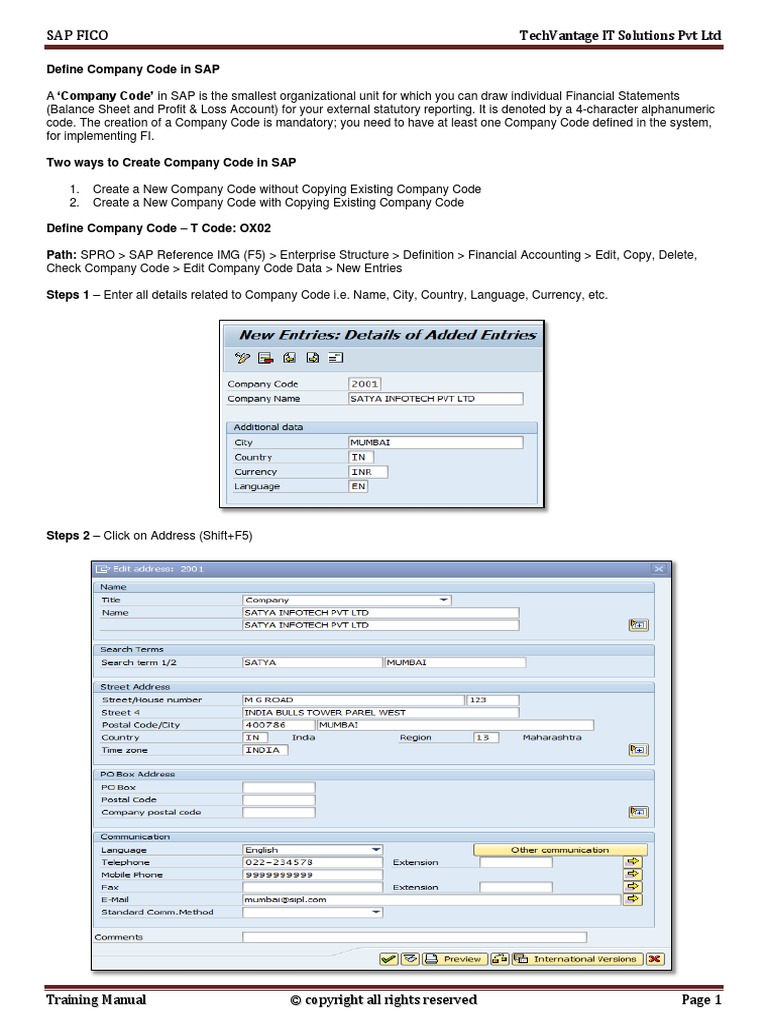 Define Company Code PDF | PDF