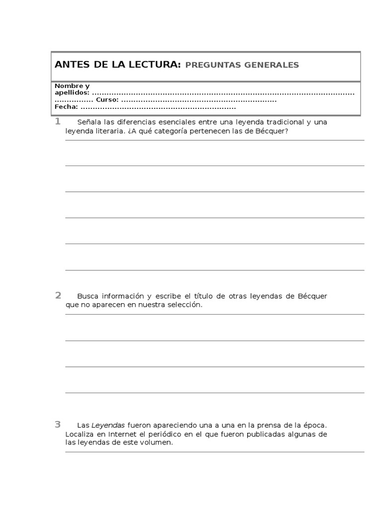 Actividades El Monte de Las Ánimas | PDF | Leyendas | Lectura (proceso)