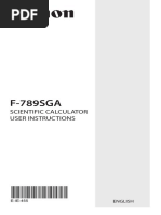 F-789SGA: Scientific Calculator User Instructions | PDF | Decimal ...