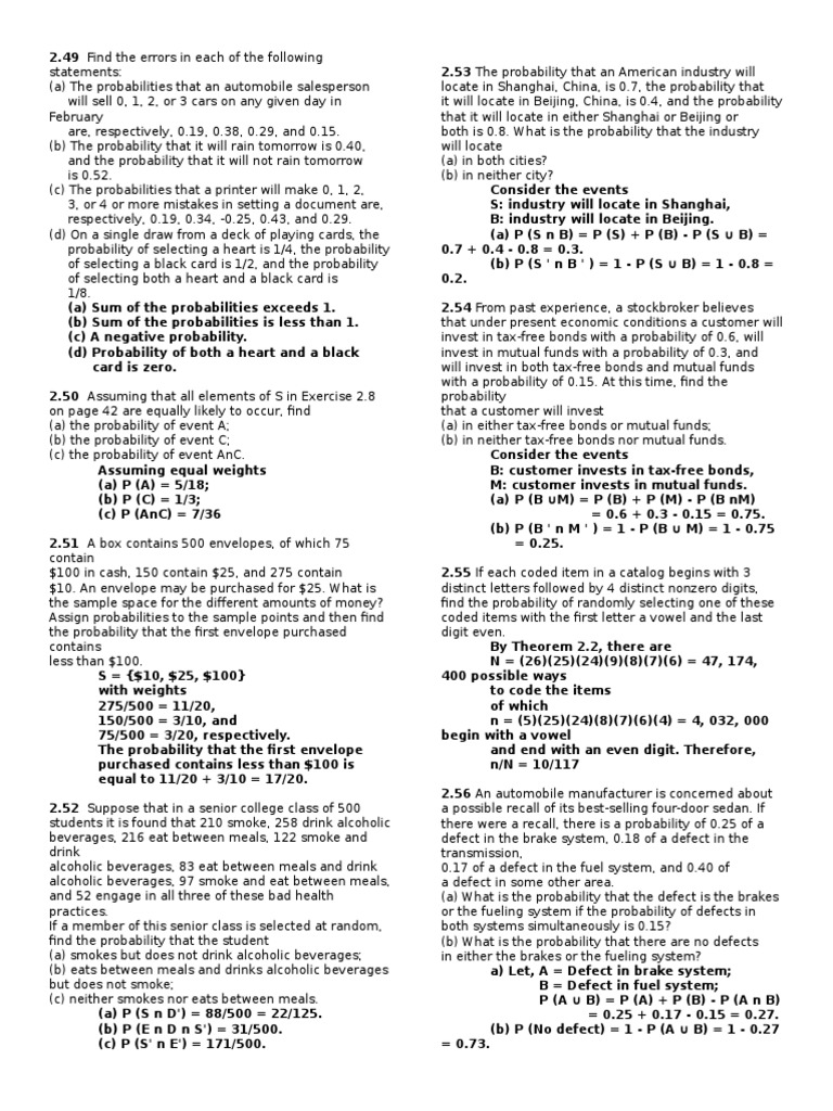 Probability and Statistics 8th Edition Walpole Solutions | PDF ...