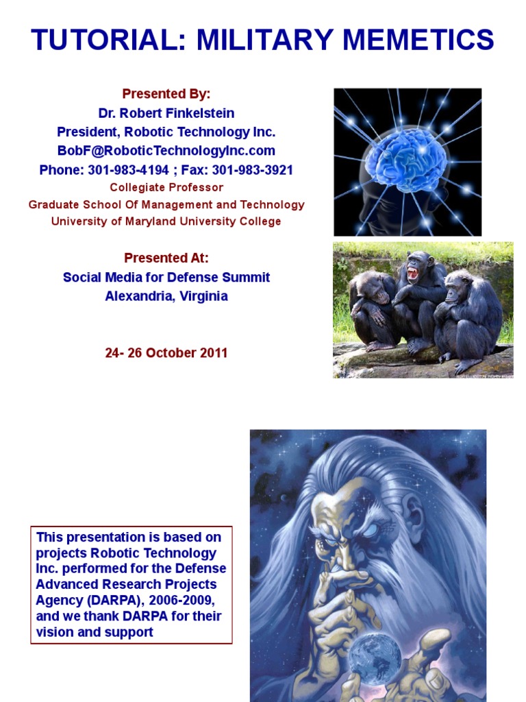 Military Memetics for Defense Experts | PDF | Meme | Information