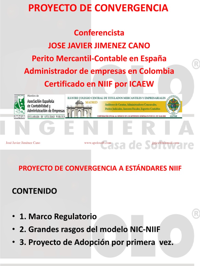 Proyecto de Convergencia A Estándares Niif | PDF | normas ...