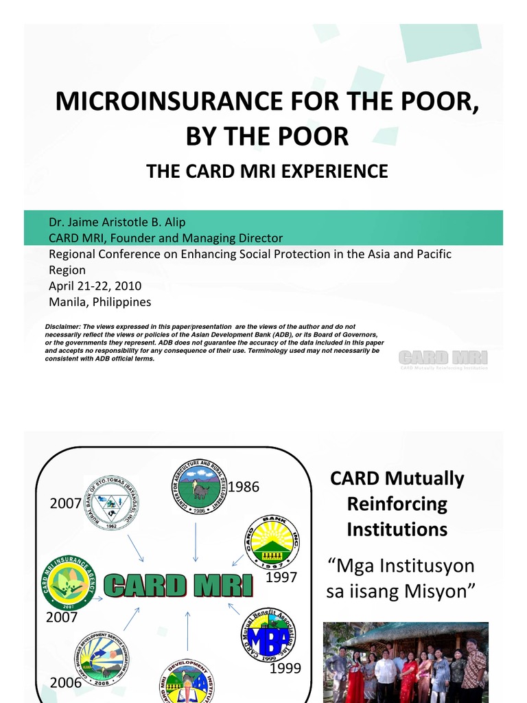 CARD MRI: Microinsurance Insights | PDF | Asian Development Bank ...