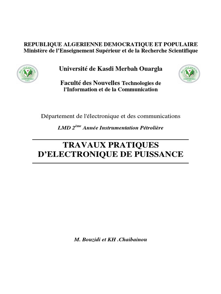 TP Electronique de Puissance | PDF | Redresseur | Électronique de puissance